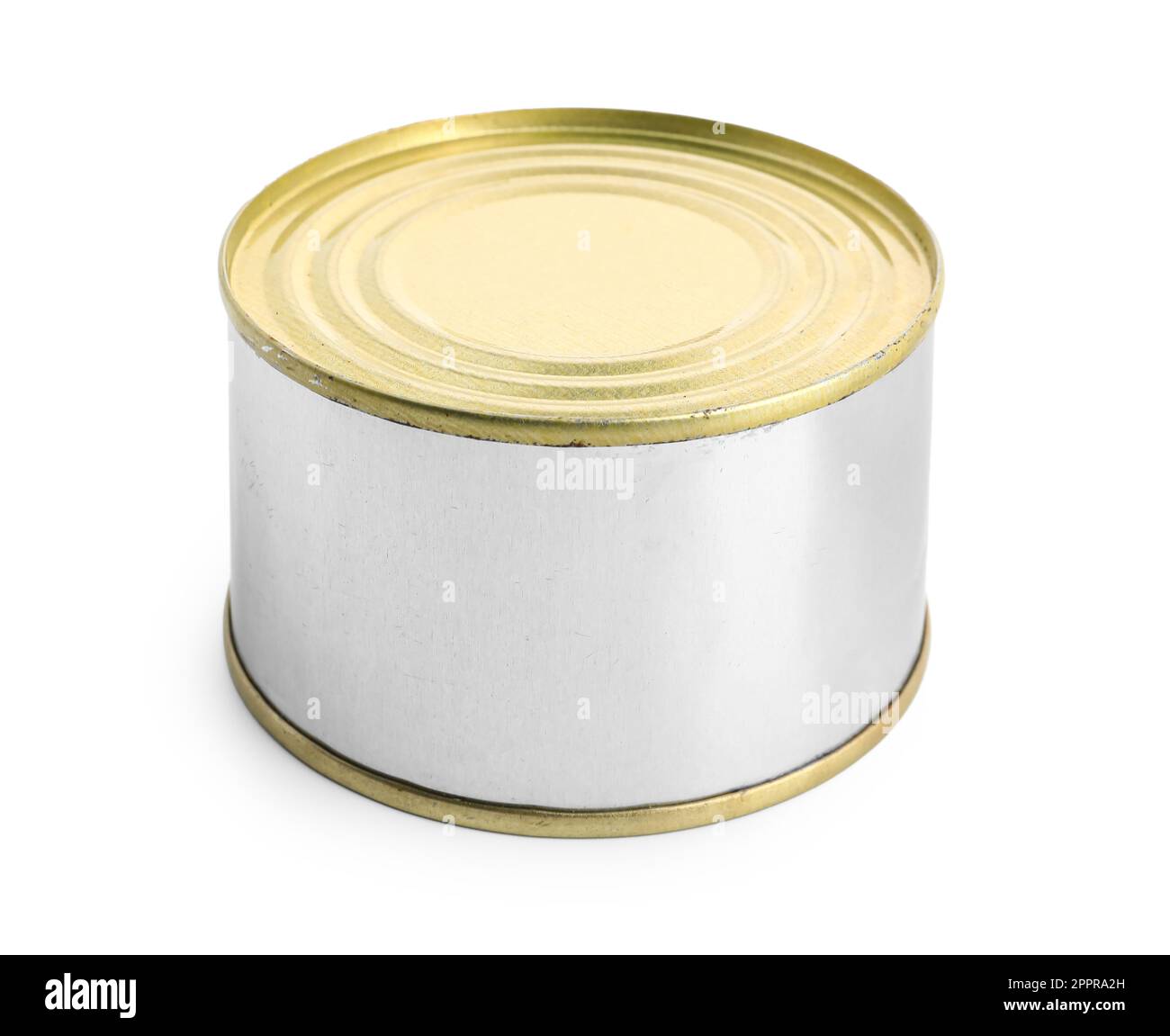 Tin can with fish isolated on white background Stock Photo - Alamy