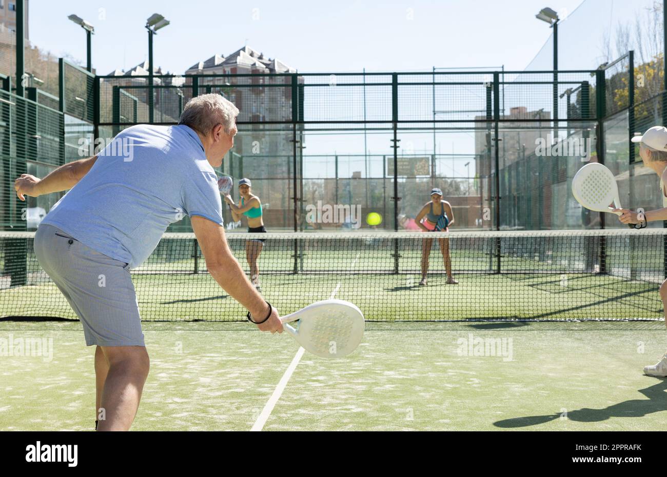 Man playing padel tennis holding hi-res stock photography and images ...