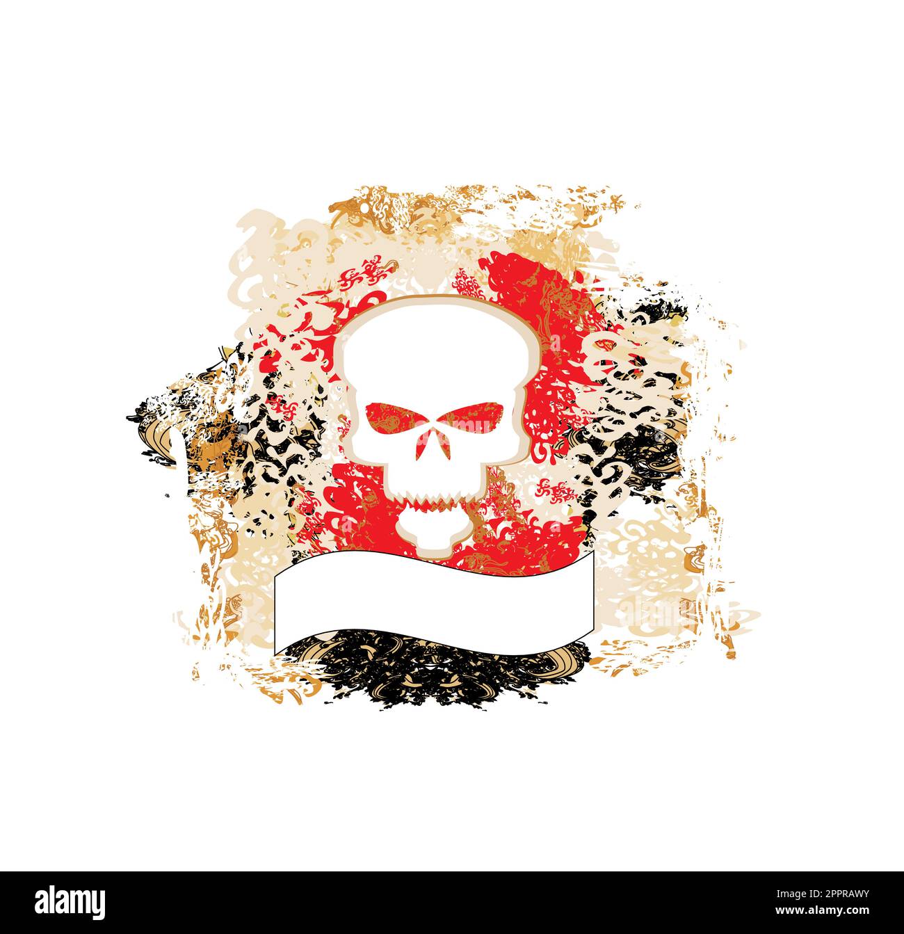 Grunge skull illustration Cut Out Stock Images & Pictures - Alamy
