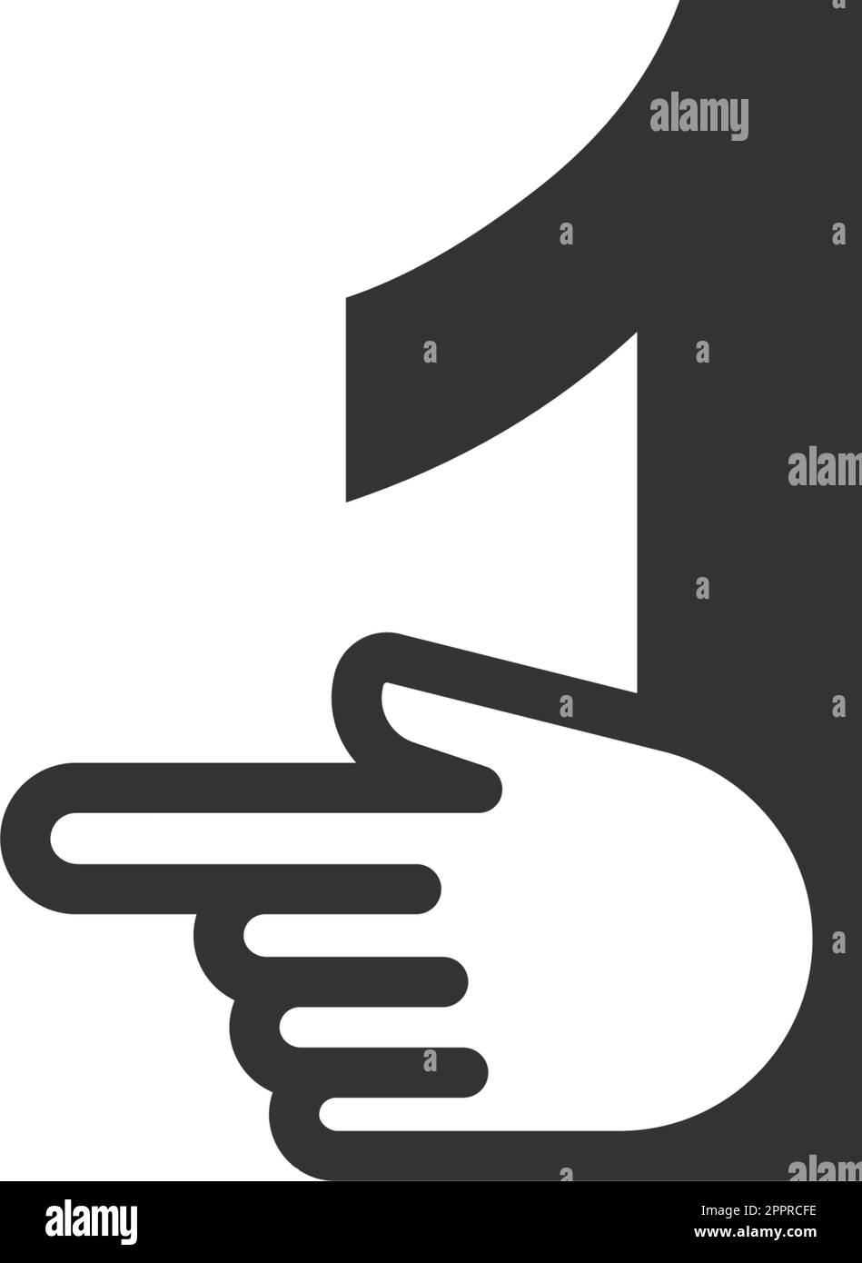 Number combined with a hand cursor icon illustration Stock Vector Image ...