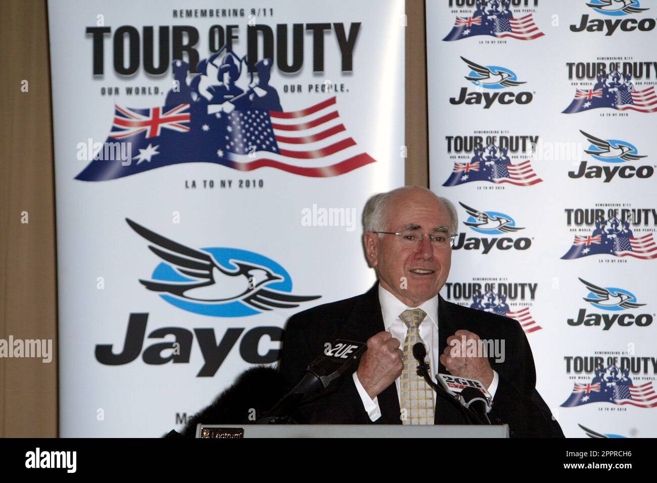 Ex-Australian Prime Minister John Howard farewells the Australian ...