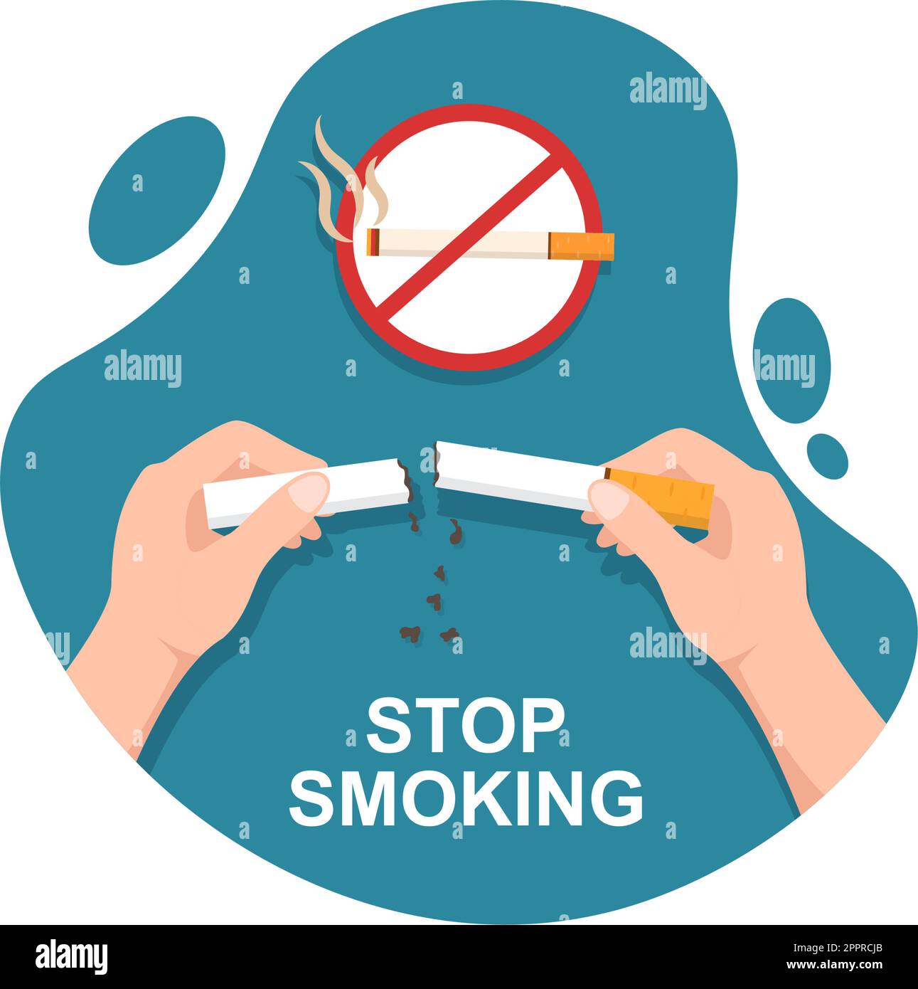 Stop Smoking or No Cigarettes for Fight Against Unhealthy Smoker Habit ...
