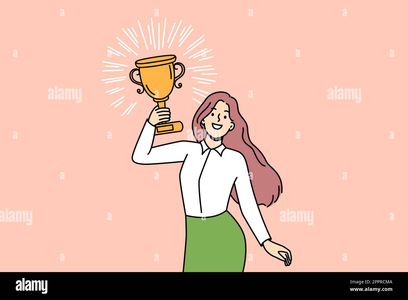 Woman with trophy celebrate success Stock Vector Image & Art - Alamy