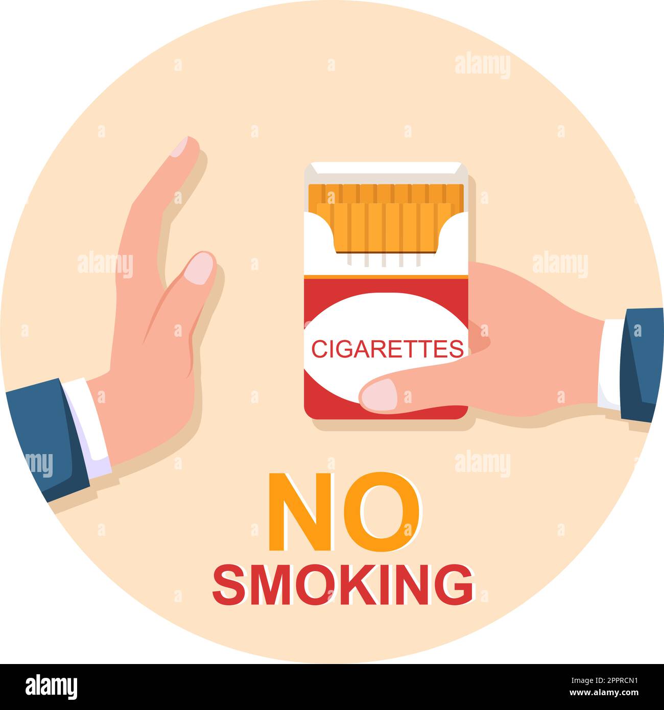 Stop Smoking or No Cigarettes for Fight Against Unhealthy Smoker Habit ...