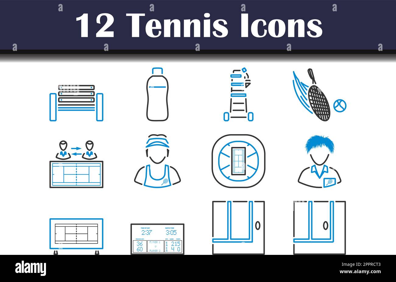 Tennis Icon Set Stock Vector Image & Art - Alamy