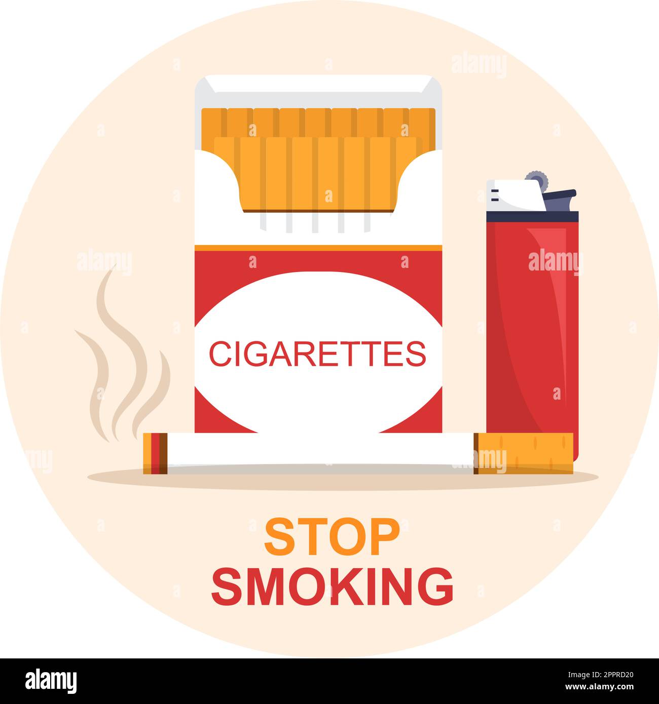 Stop Smoking or No Cigarettes for Fight Against Unhealthy Smoker Habit ...
