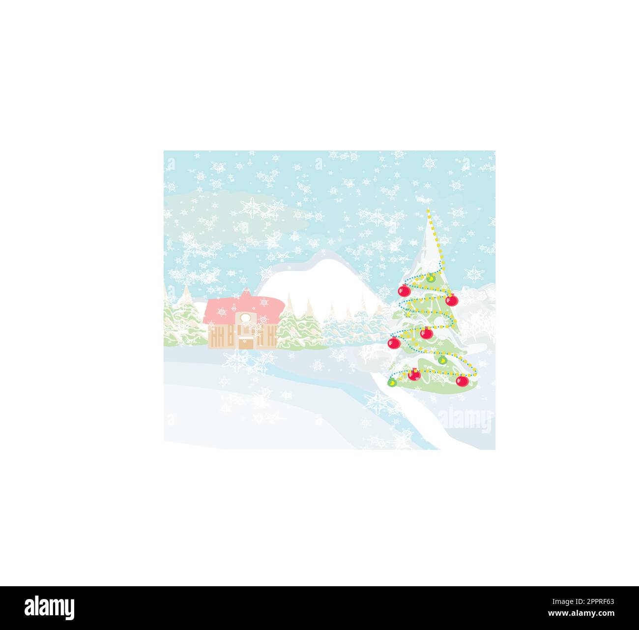 winter landscape vector Stock Vector Image & Art - Alamy