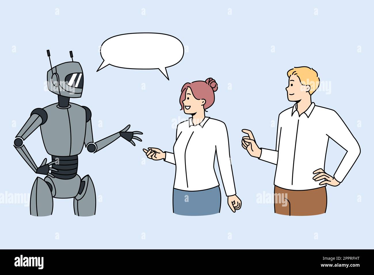 People talking with robot Stock Vector Image & Art - Alamy