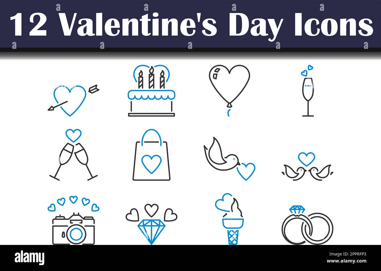 Valentine's Day Icon Set Stock Vector Image & Art - Alamy