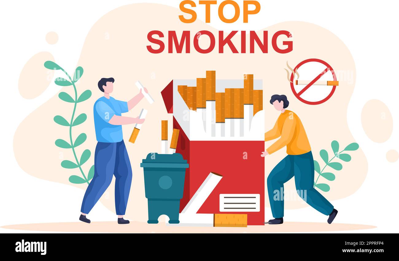 Stop Smoking or No Cigarettes for Fight Against Unhealthy Smoker Habit ...