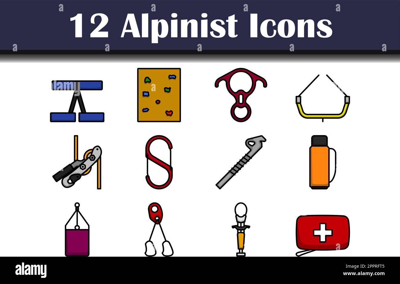 Alpinist Icon Set Stock Vector Image & Art - Alamy