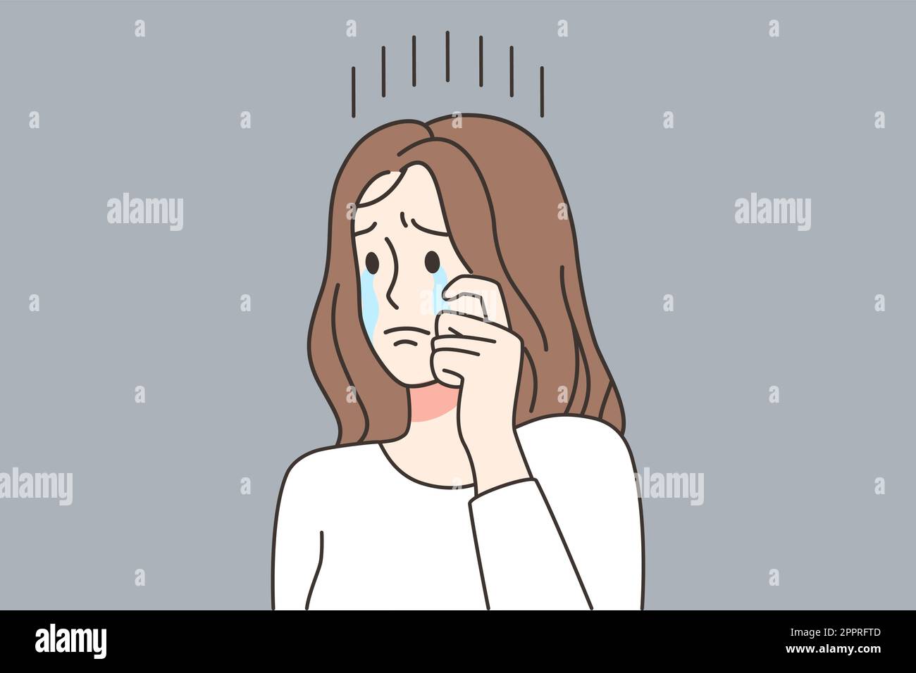 Unhappy woman feel stressed crying Stock Vector Image & Art - Alamy