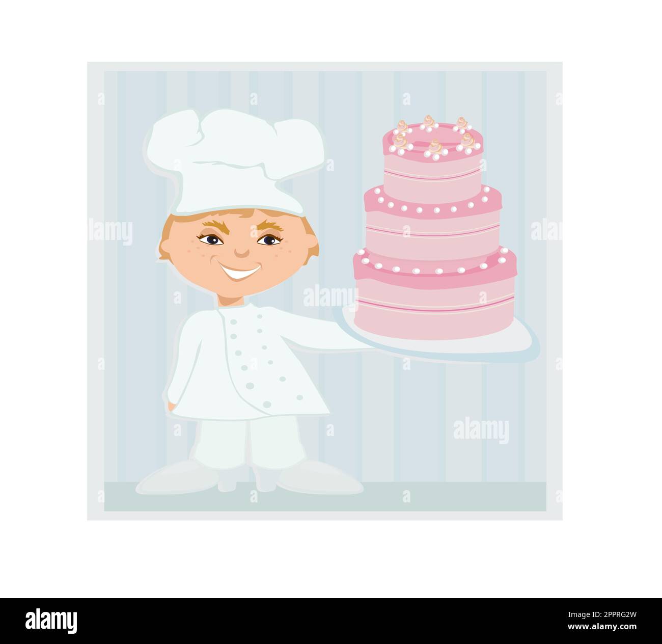 sweet chef with cake Stock Vector Image & Art - Alamy