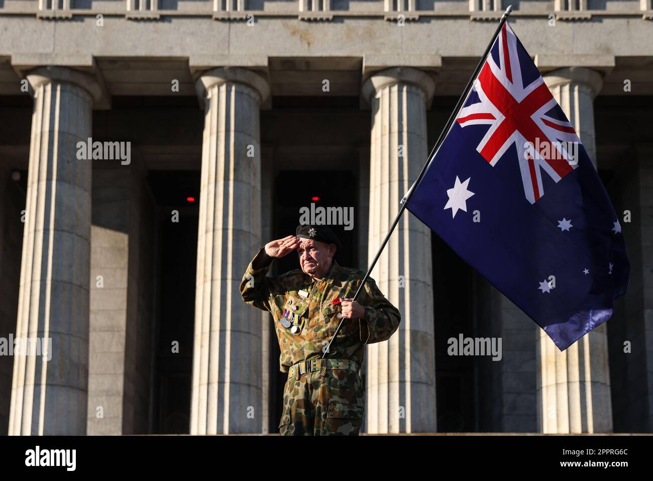 Former Lance Corporal Arthur Davis poses for a photograph on the steps ...
