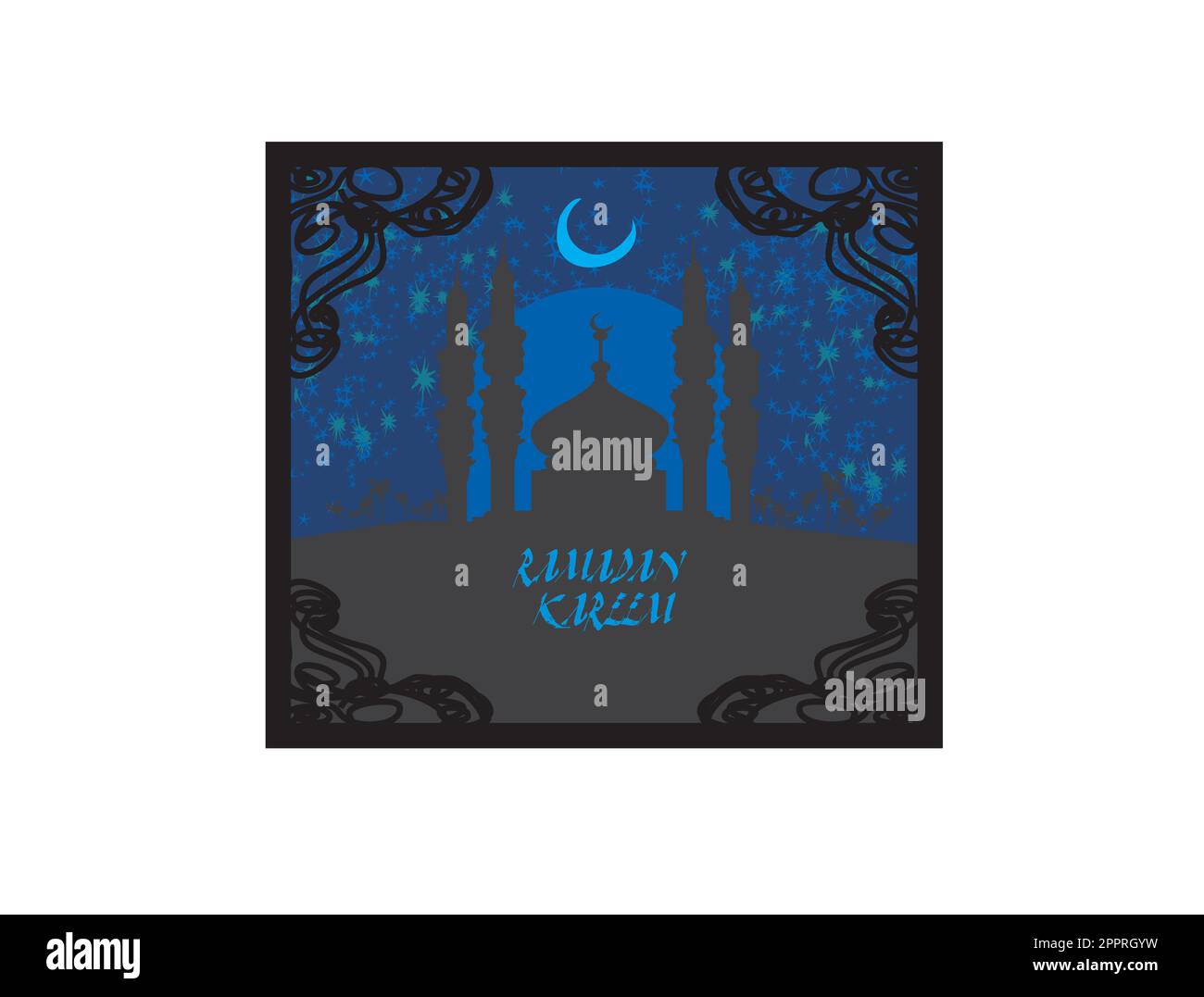 artistic pattern background with moon and mosque Stock Vector Image ...