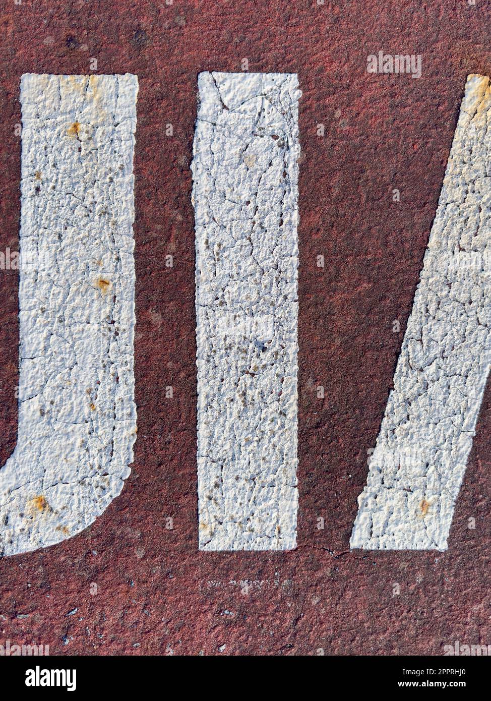 Letter I stenciled on the pavement Stock Photo - Alamy