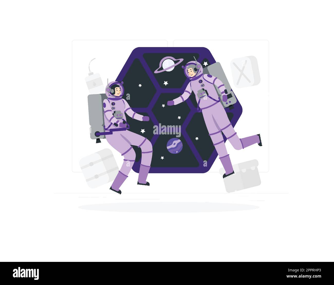 Two astronauts Cut Out Stock Images & Pictures - Alamy