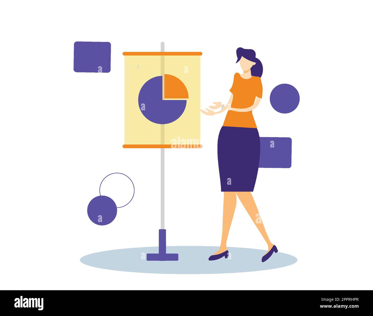 Businesswoman giving presentation flat character Stock Vector Image ...