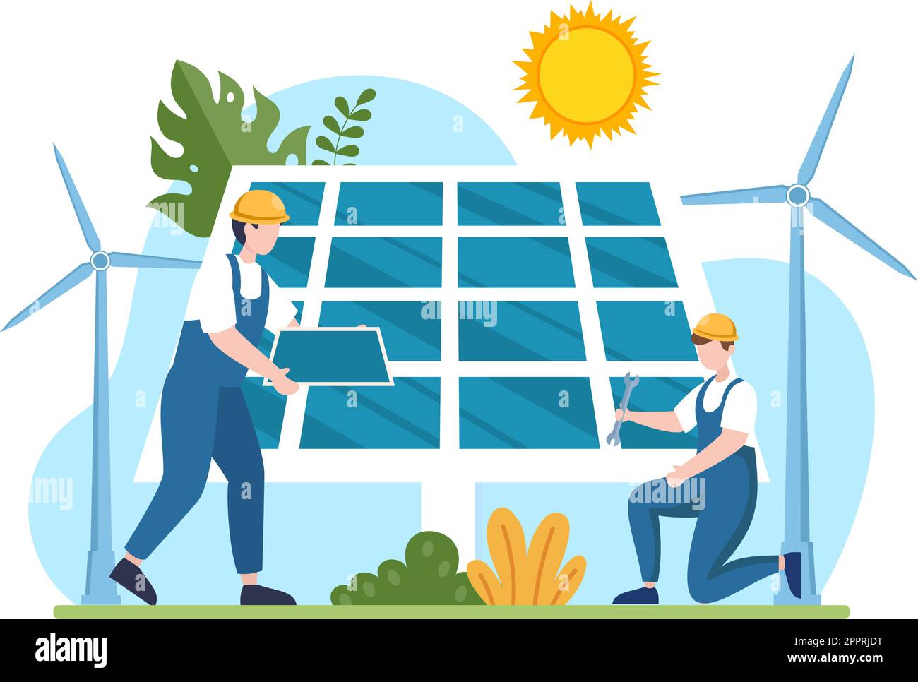 Solar Energy Installation, Panel or Wind Turbine Maintenance with Home ...