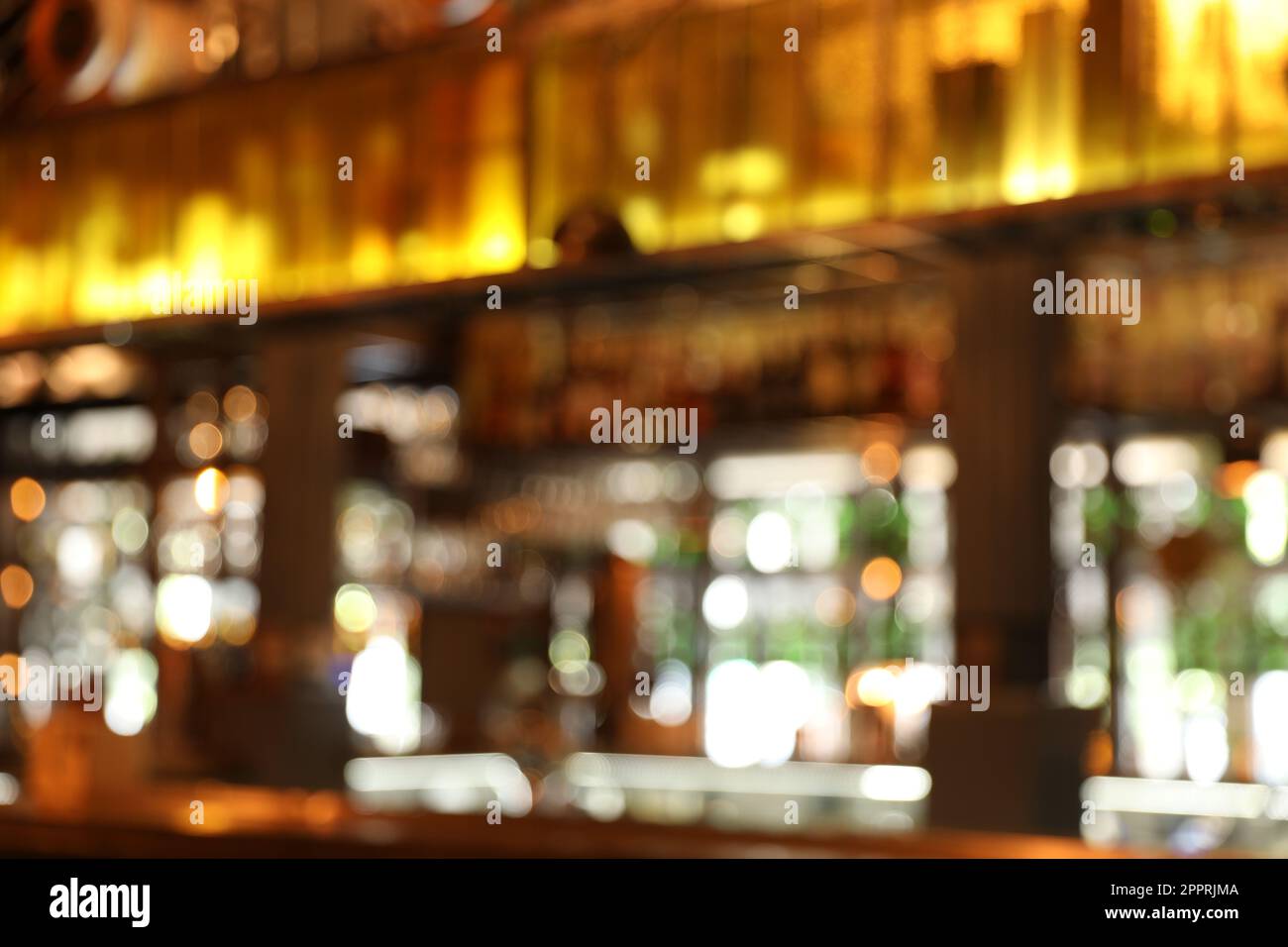 Blurred view of bar counter in cafe Stock Photo - Alamy