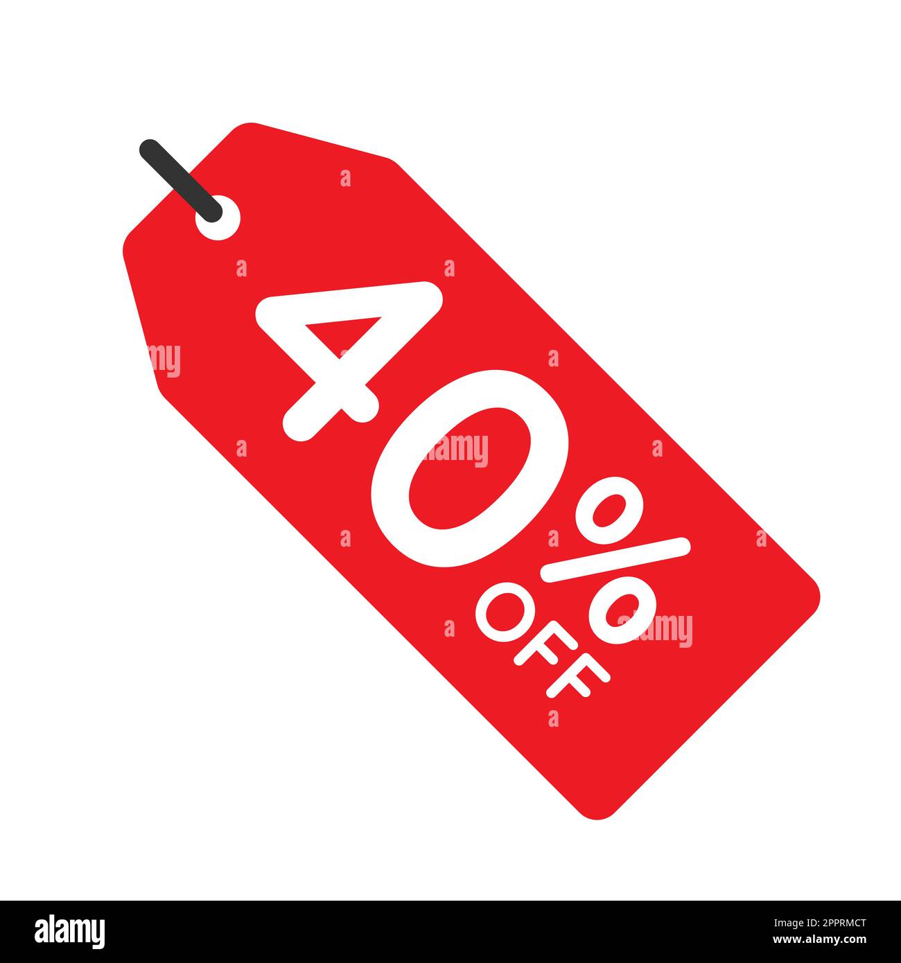 40 percent off tag vector icon on white background Stock Vector Image ...
