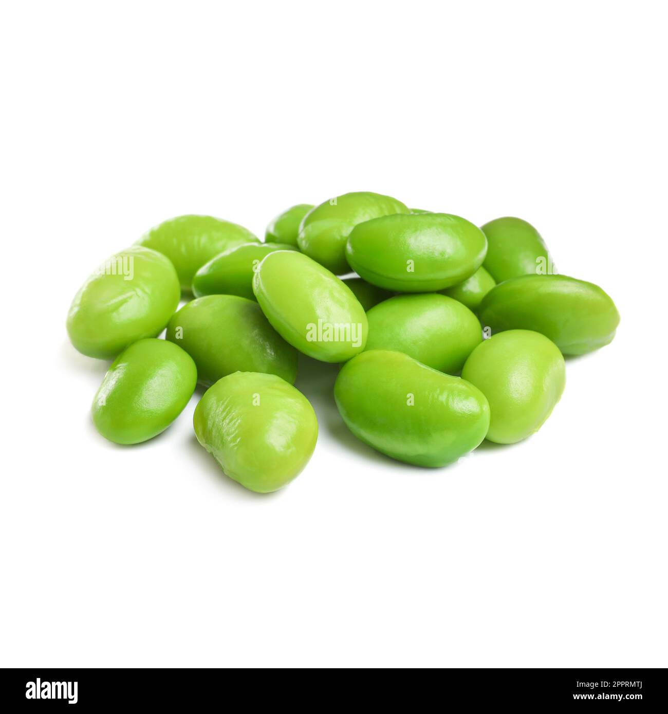 Pile of fresh edamame soybeans on white background Stock Photo - Alamy
