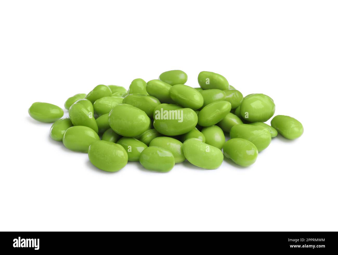 Pile of fresh edamame soybeans on white background Stock Photo - Alamy