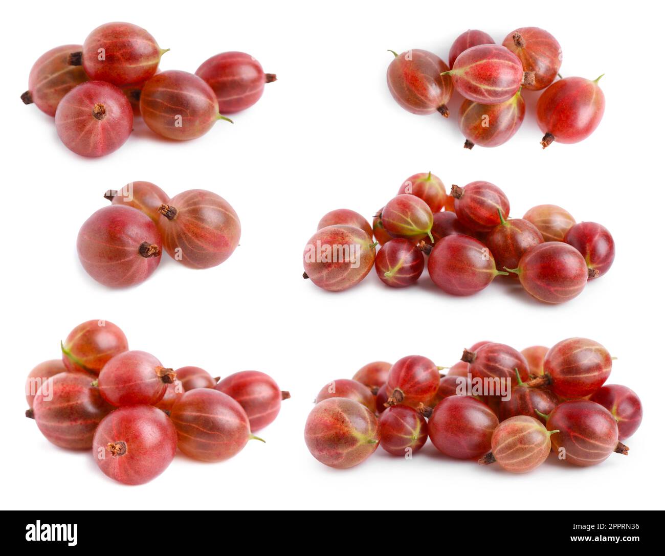Set with fresh ripe gooseberries on white background Stock Photo - Alamy