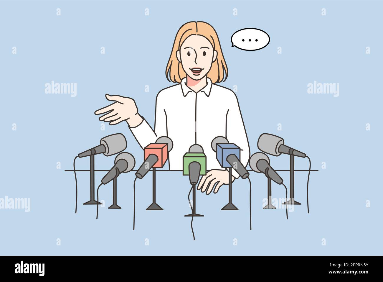 Speaker talking with reporters at press conference Stock Vector Image ...