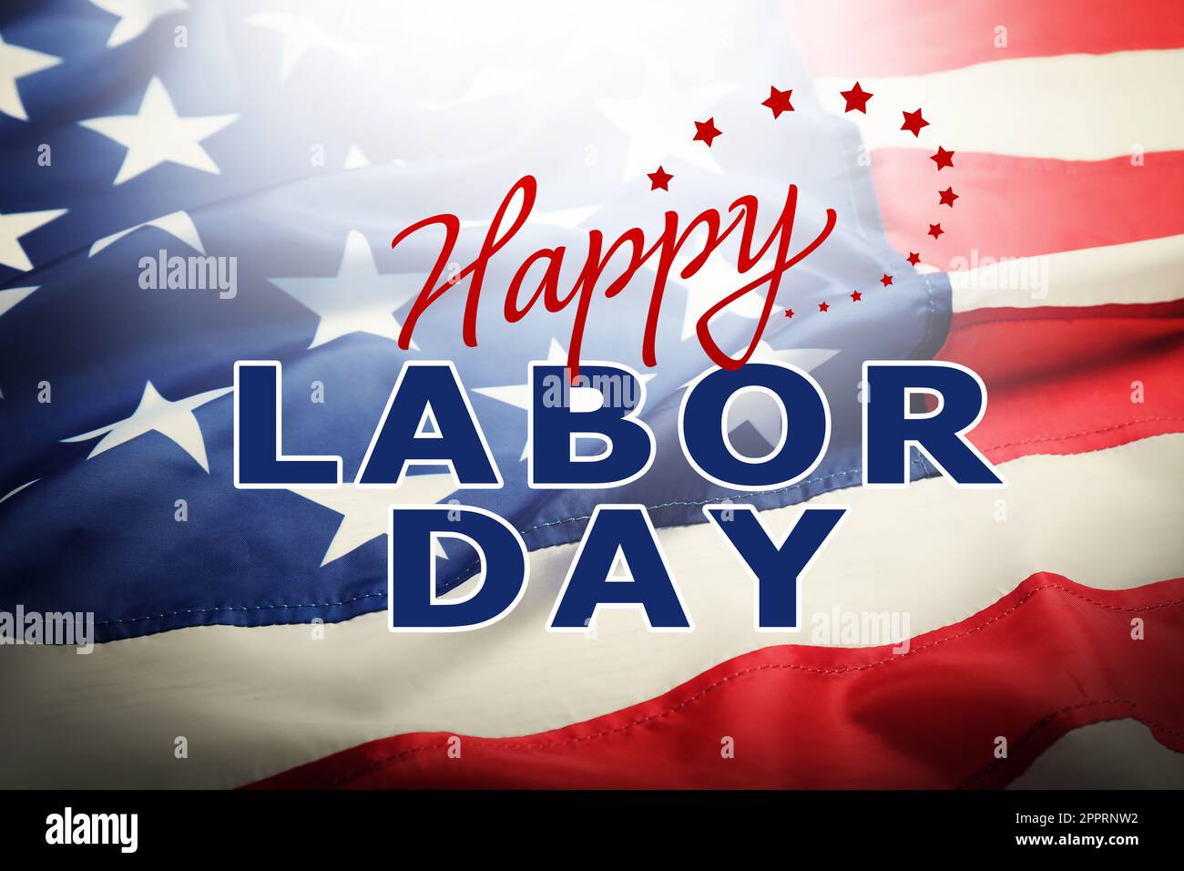 Happy Labor Day. American flag as background, closeup view Stock Photo ...