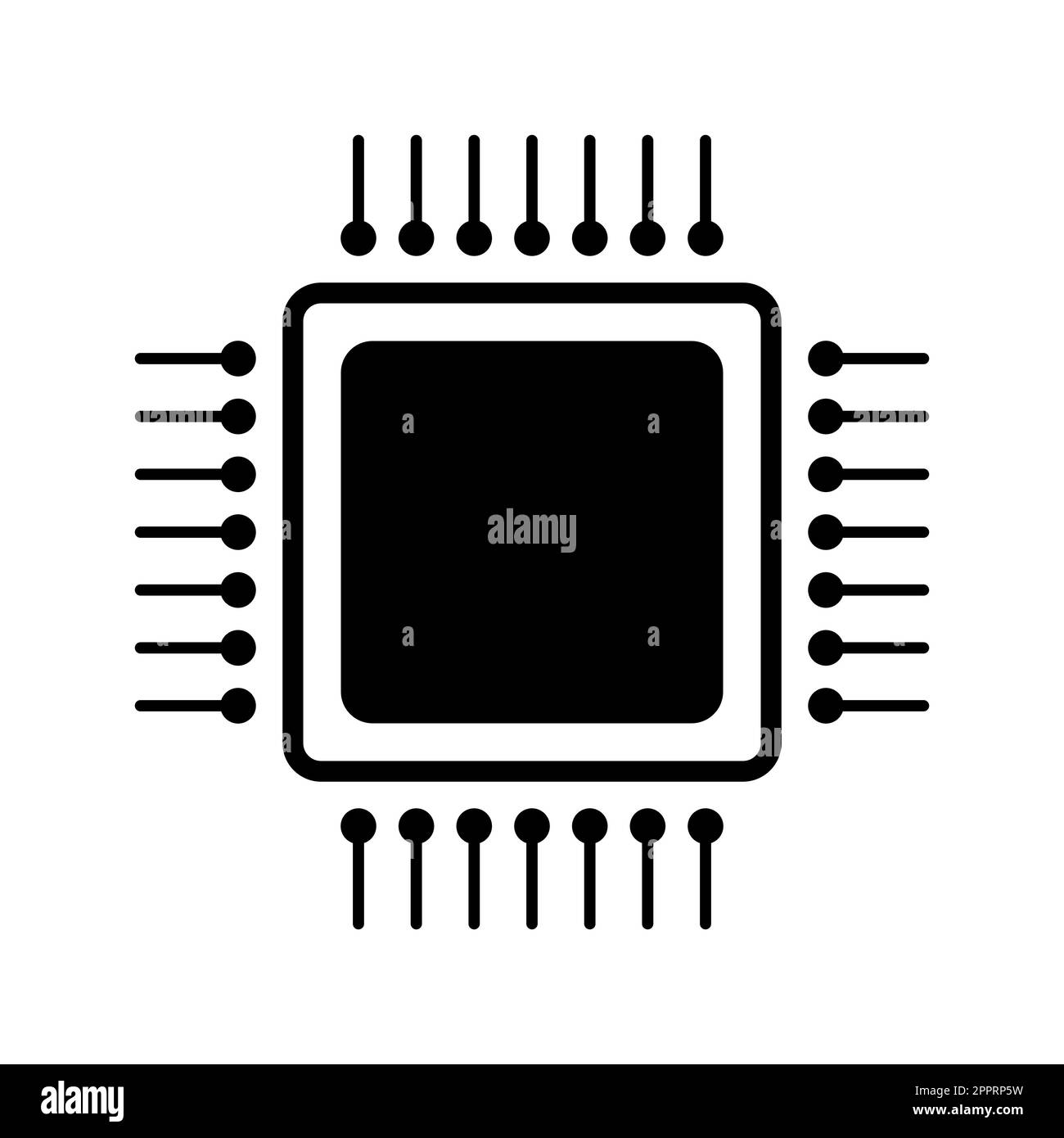 Computer Chip Vector Icon On White Background Stock Vector Image And Art Alamy