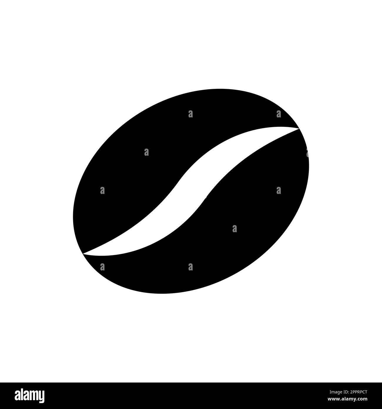 Coffee bean black vector icon on white background Stock Vector Image ...