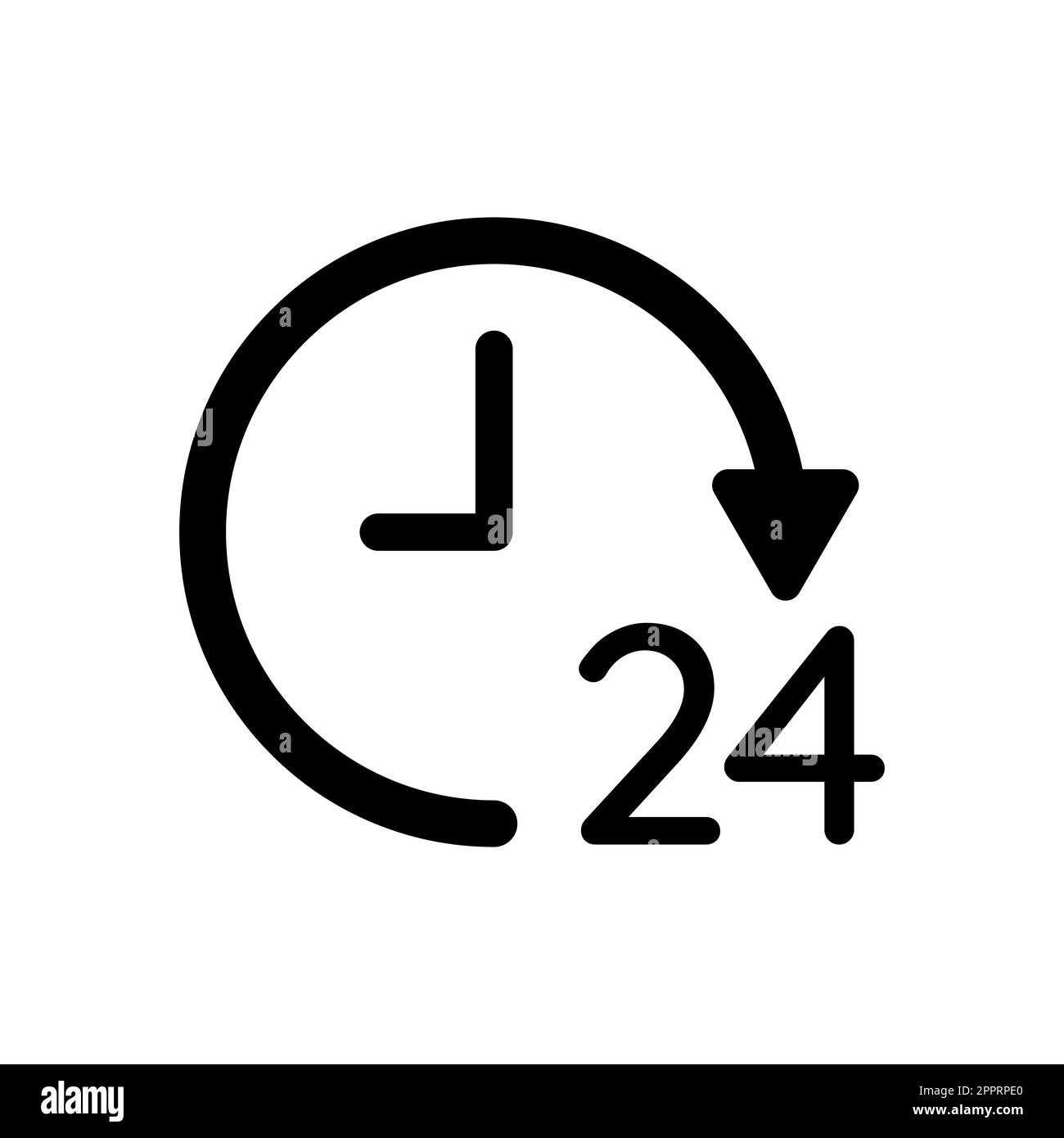 24 hour clock on white hi-res stock photography and images - Alamy
