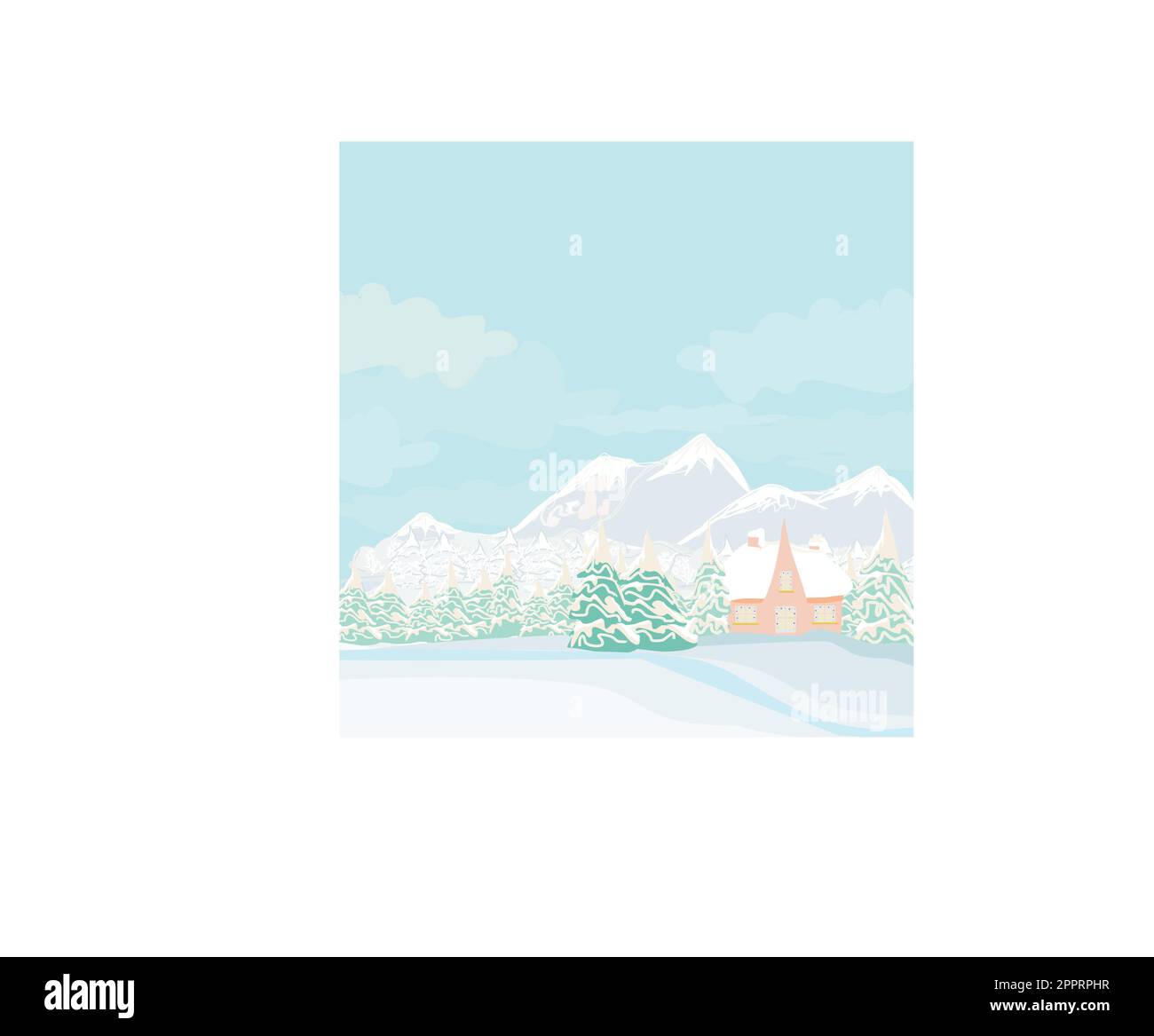 winter landscape - vector Stock Vector Image & Art - Alamy