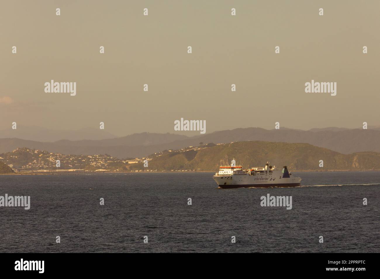 A KiwiRail Interislander ferry, en route from Wellington on the North ...