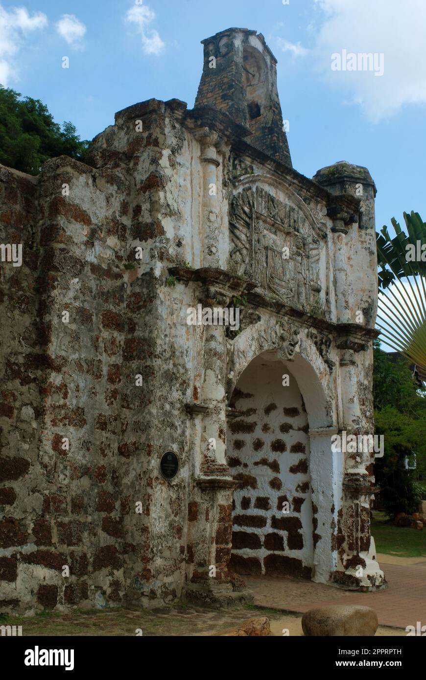 A fomosa is a weathered stone and brick ancient former Portuguese fort ...