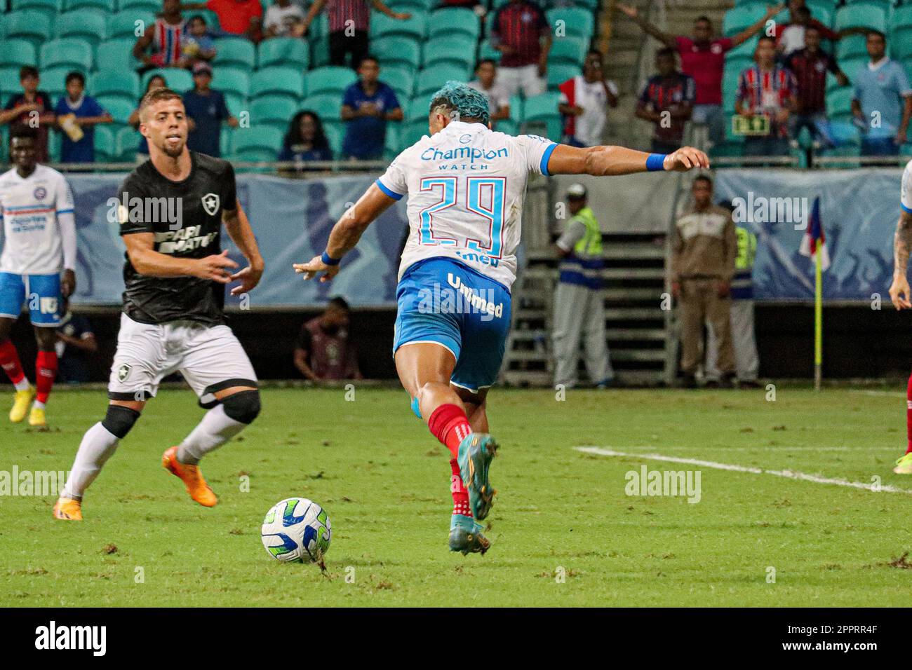 Salvador, Brazil. 24th Apr, 2023. In the photo, striker Jacaré in the ...