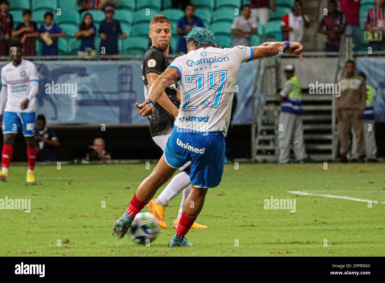 Salvador, Brazil. 24th Apr, 2023. In the photo, striker Jacaré in the ...