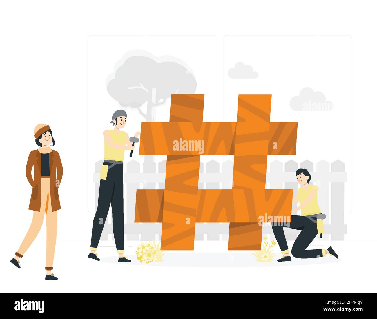 Community building project people Stock Vector Images - Alamy