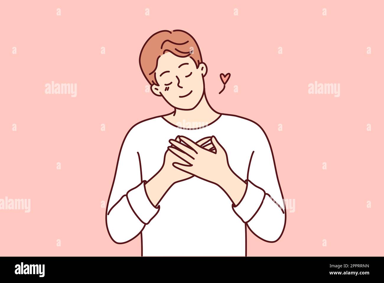 Gratitude hands on heart Stock Vector Images - Alamy