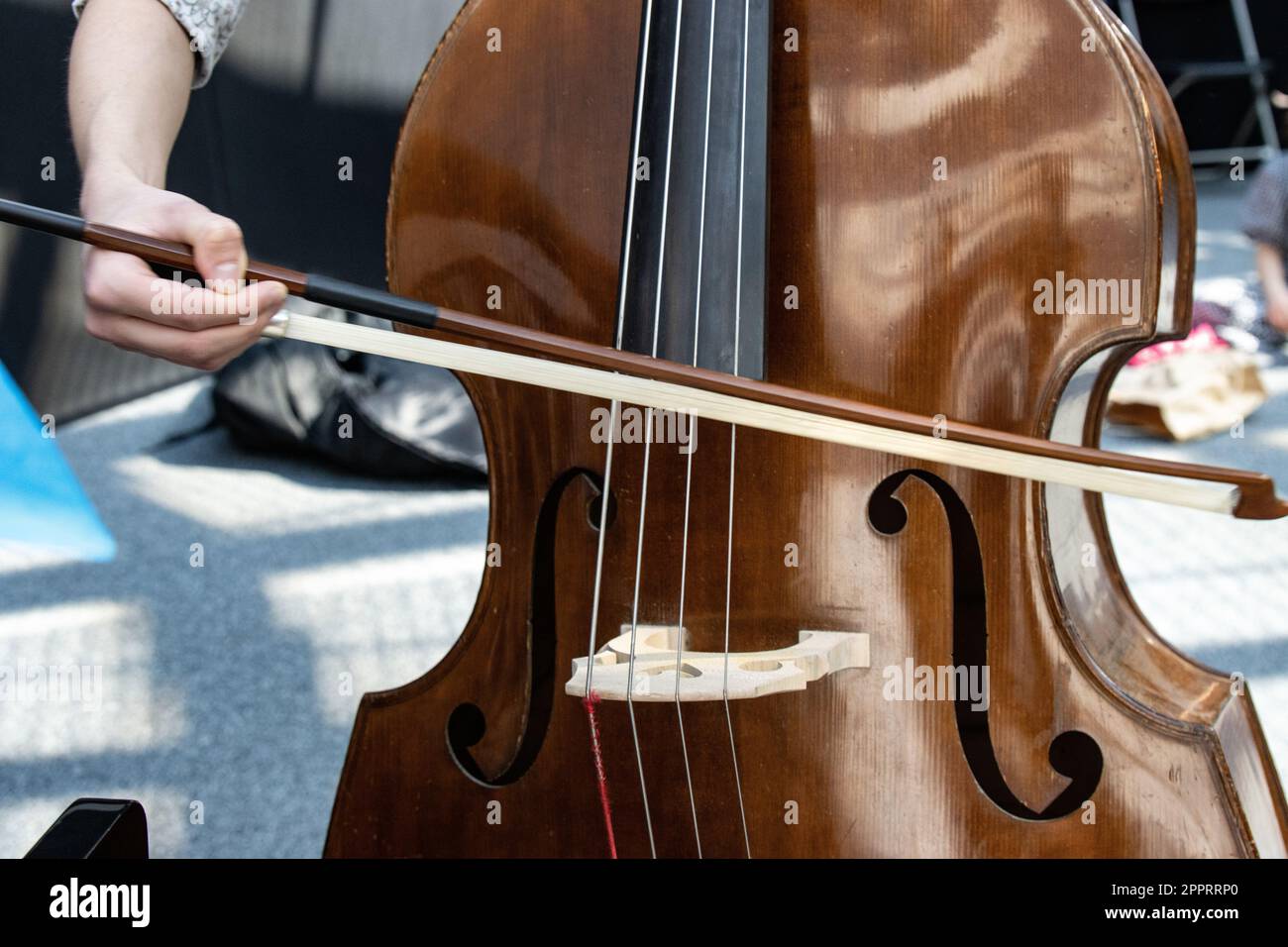 A musician playing the contrabass Stock Photo - Alamy