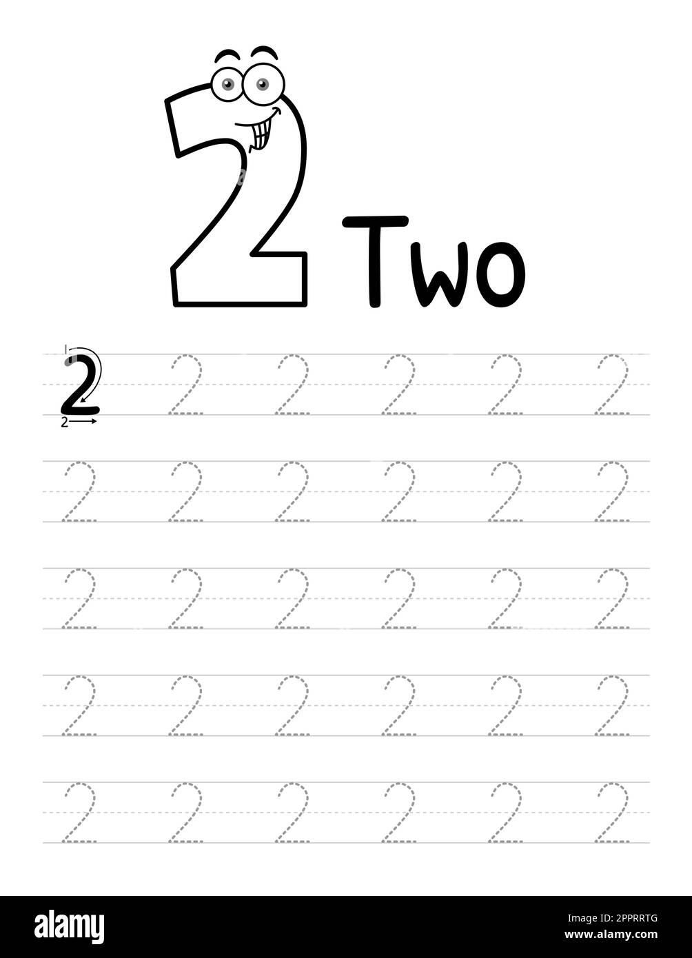Number Tracing Book Interior For Kids. Children Writing Worksheet ...