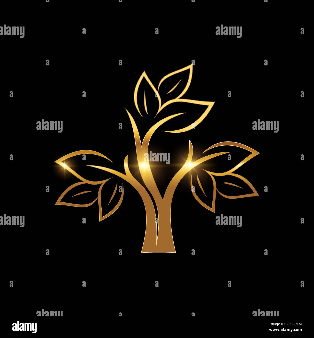 Golden Tree Symbol Logo Sign Stock Vector Image & Art - Alamy