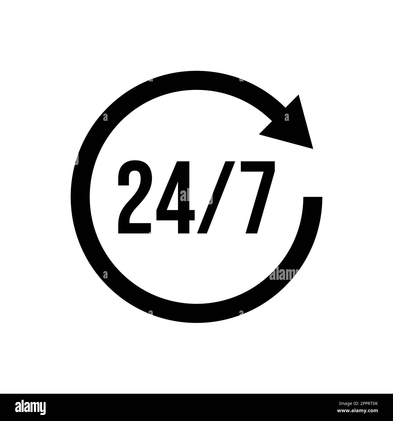 24 hours 7 days vector icon on white background Stock Vector Image ...