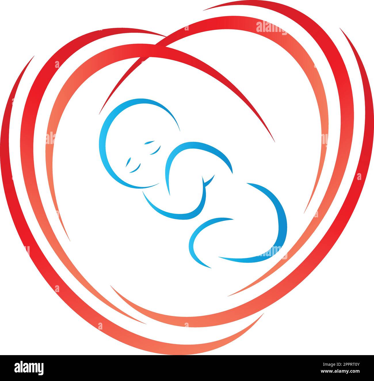 Baby and heart, toddler, child, midwife, pediatrician logo Stock Vector ...