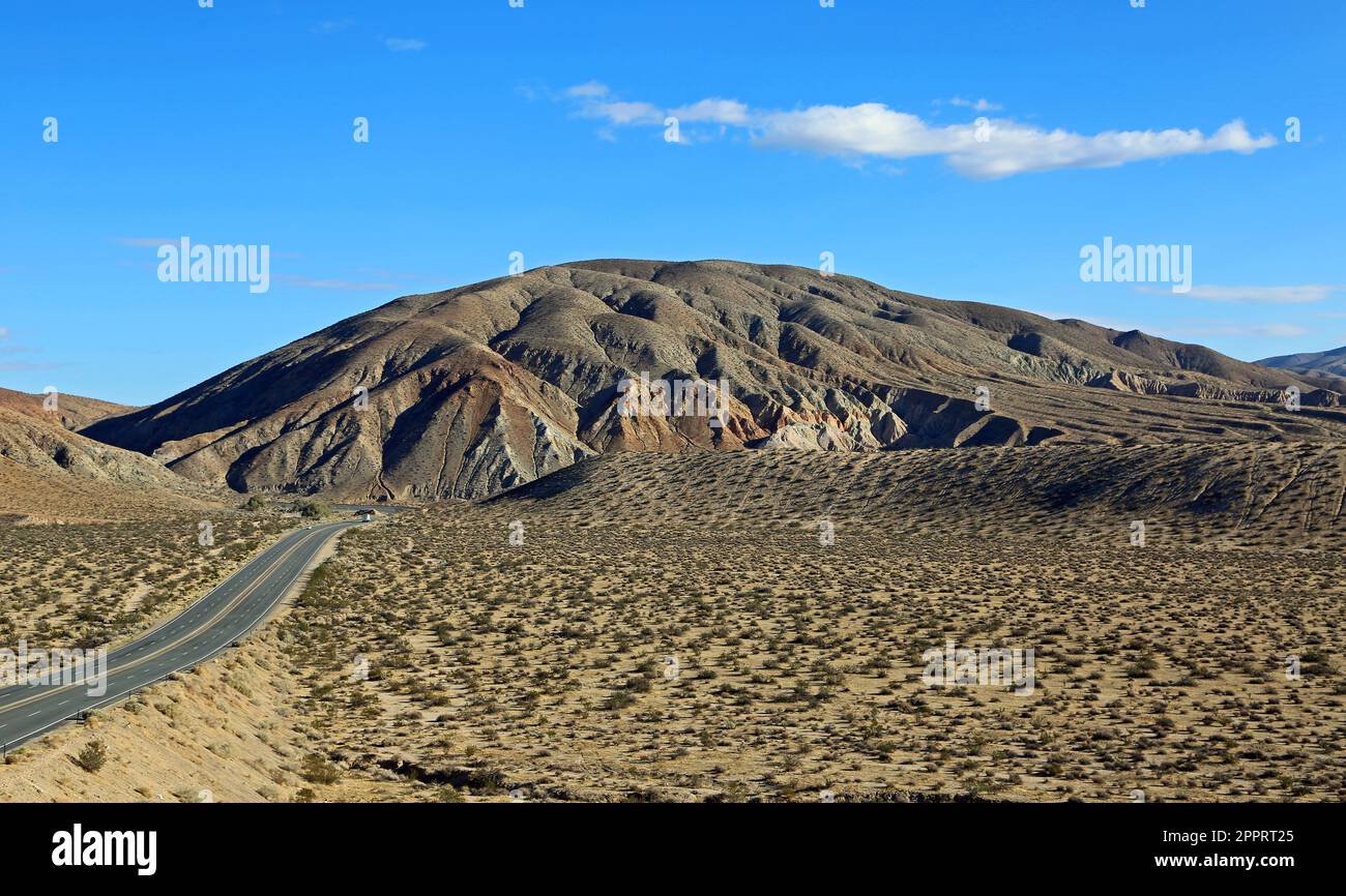 El Paso Mountains and the road - Death Valley, California Stock Photo ...