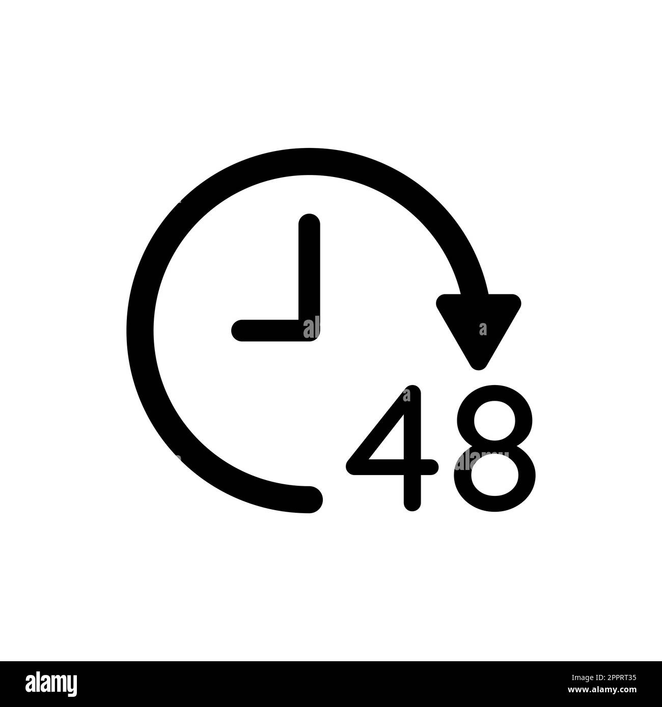 48 hour clock vector icon on white background Stock Vector Image & Art ...