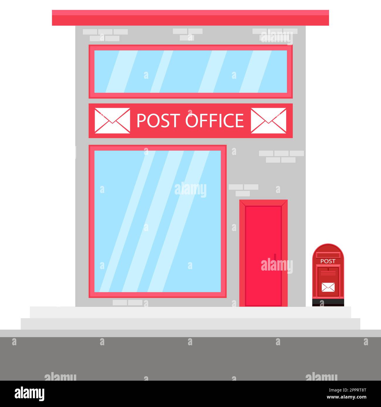 Post Office Icon and Mail Box Isolated on White Background Stock Vector ...