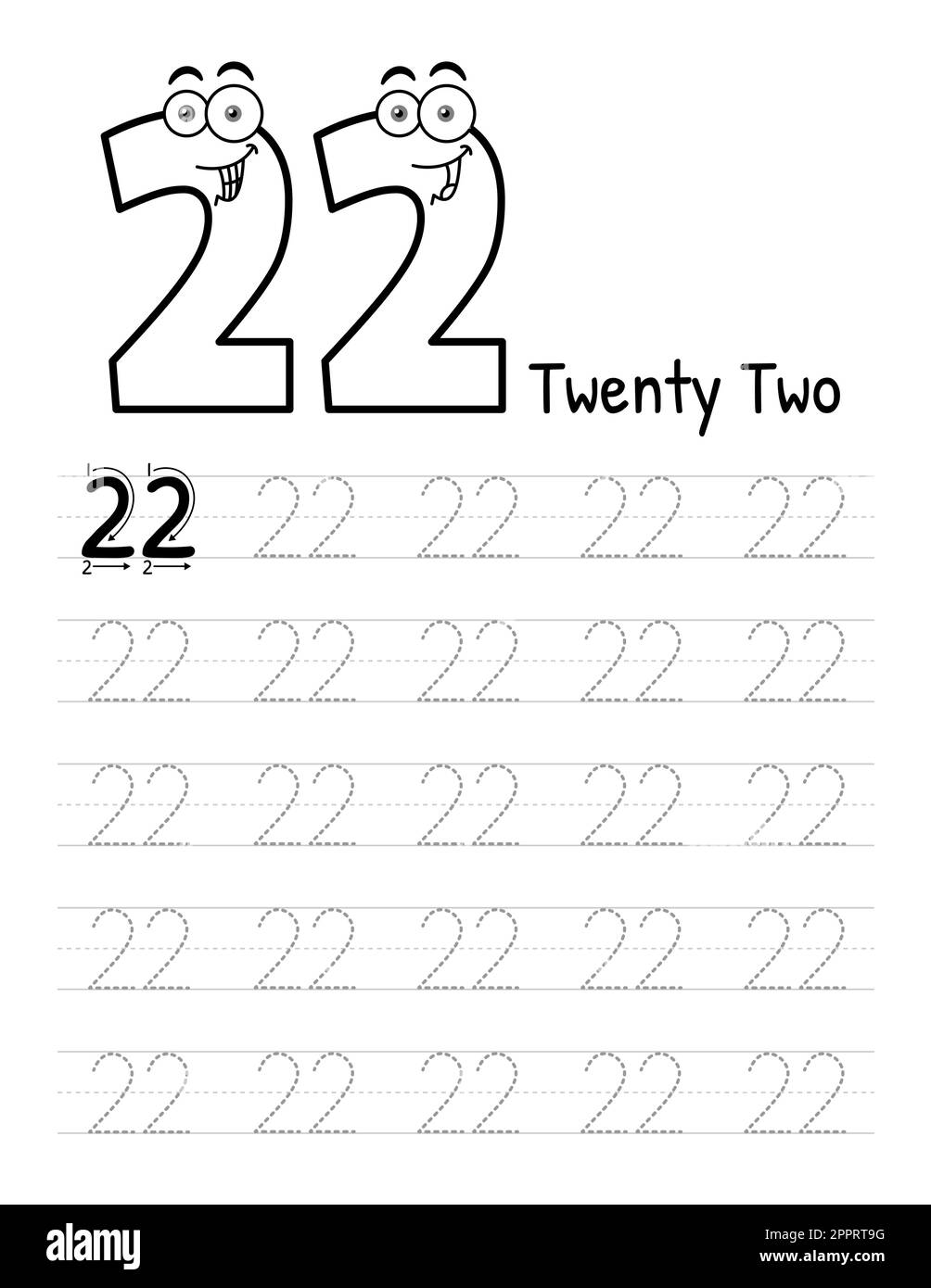 Number Tracing Book Interior For Kids. Children Writing Worksheet ...