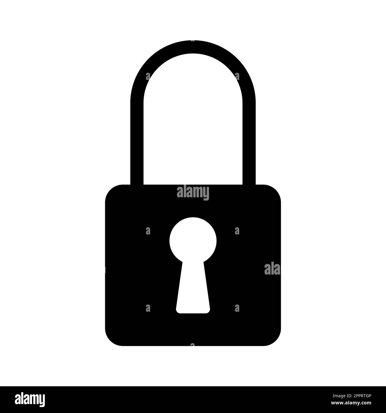 Locked padlock vector icon on white background Stock Vector Image & Art ...